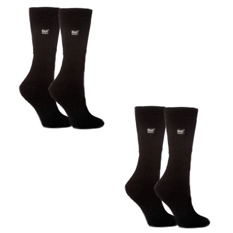 2 Pairs of Black Heat Holders Thermal Socks - ShoeInsoles.co.uk